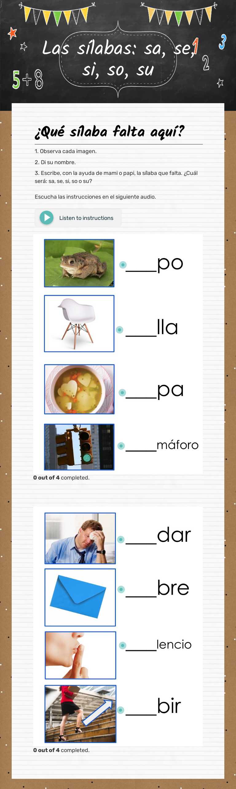 Master Spanish syllables sa, se, si, so, su with engaging image ...