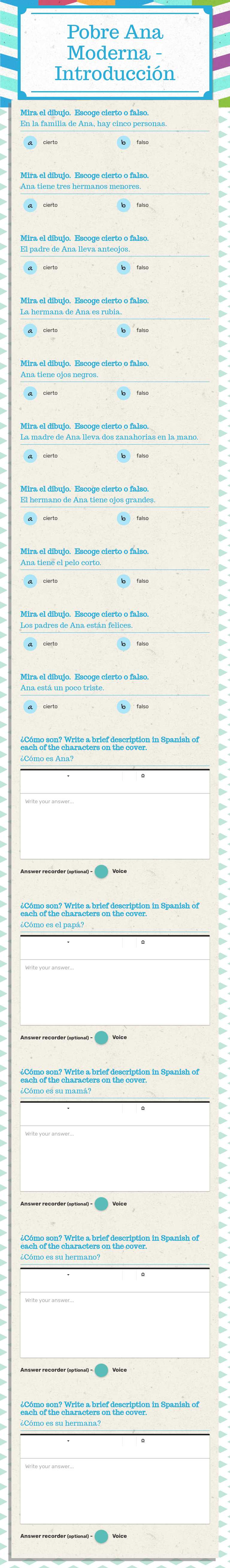Learn Spanish with Pobre Ana Moderna! Practice reading and describing ...