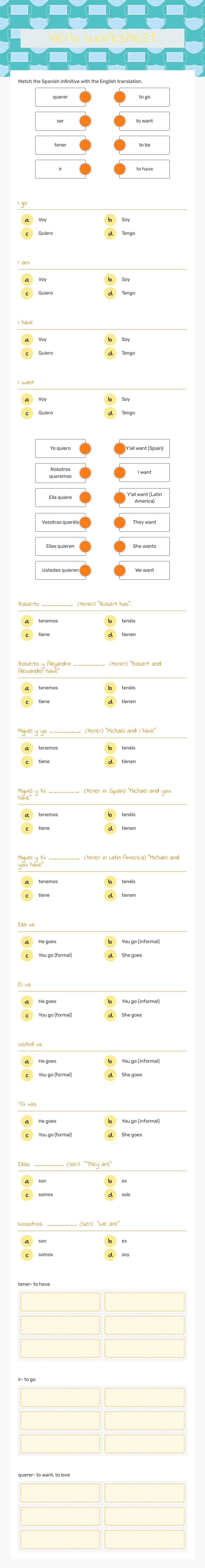 Conquer Spanish verbs! Practice conjugation for tener, ser, ir, and ...