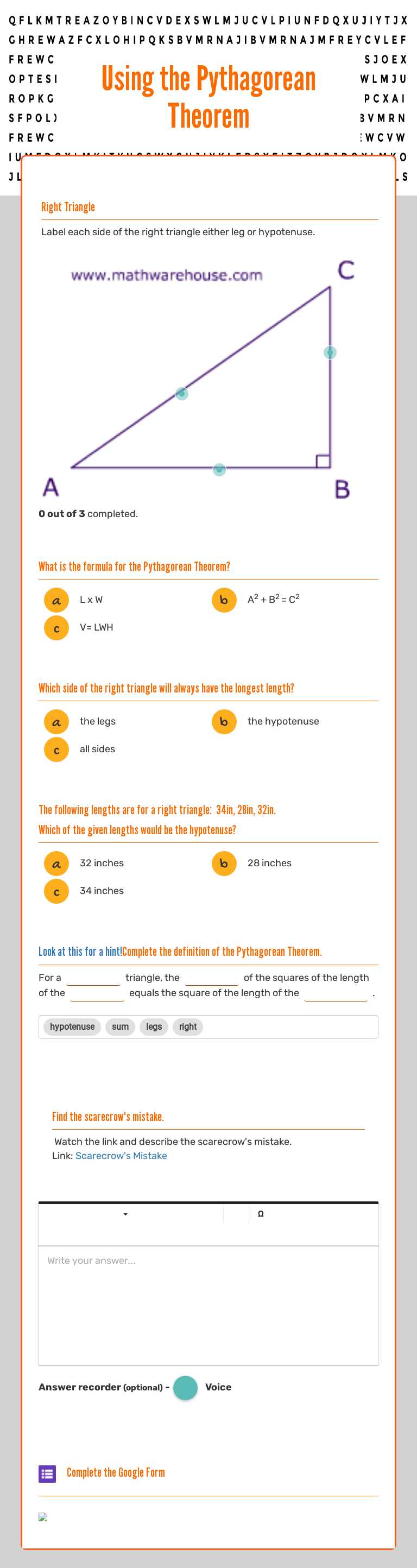 Master the Pythagorean Theorem with our practice worksheet! Solve right ...