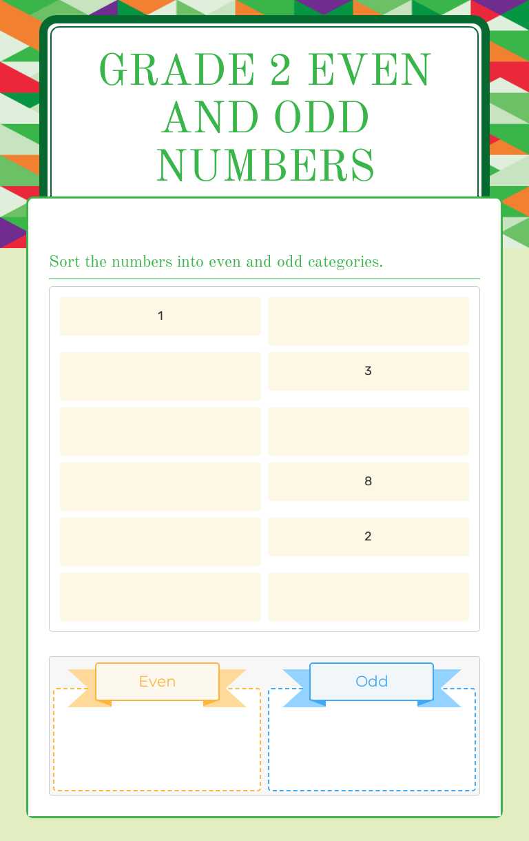 Grade 2 Even and Odd Numbers by Kathryn Plummer | Interactive Worksheet ...