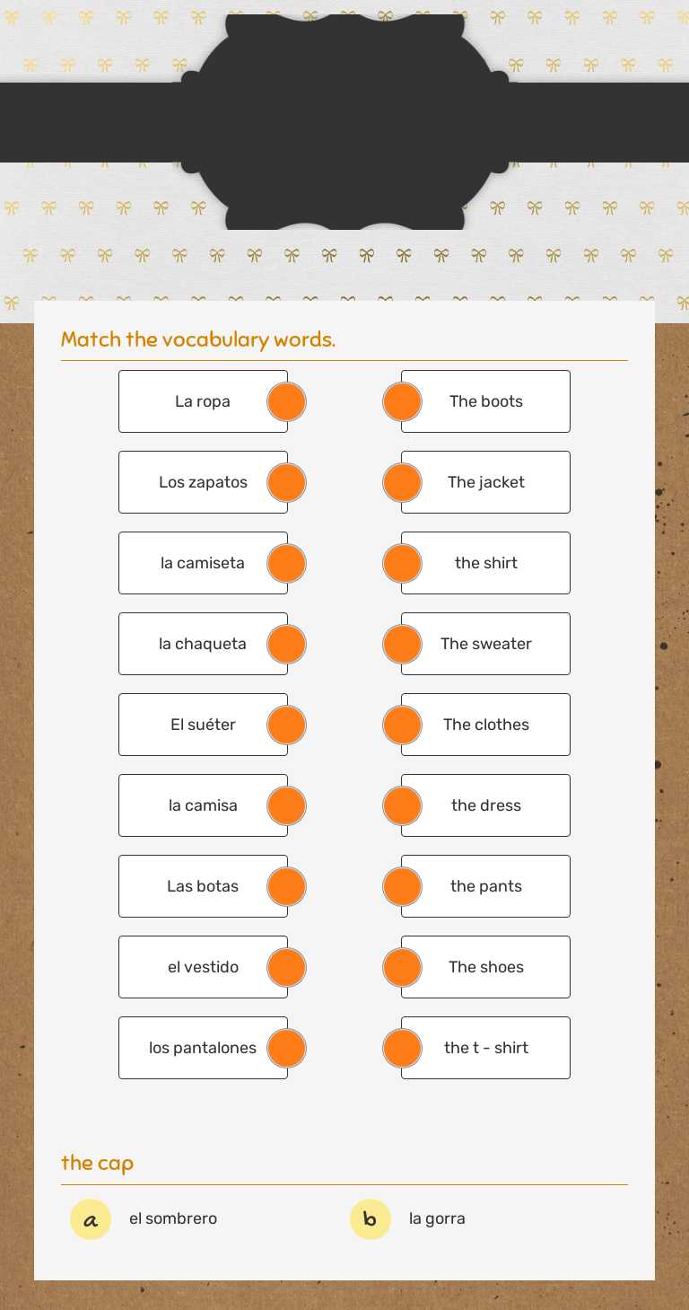 Master Spanish clothing words! Practice matching Spanish terms for ...