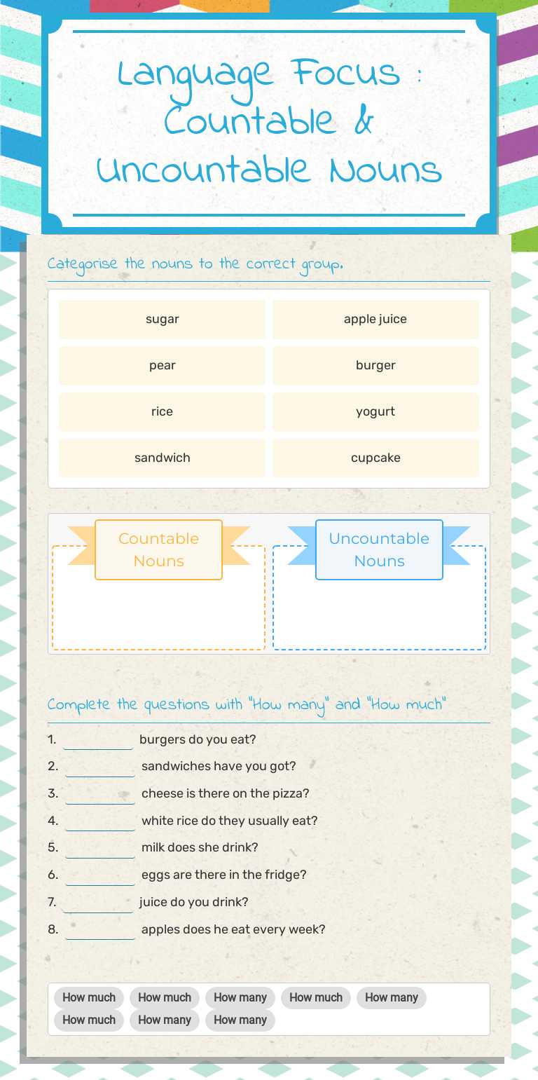 Language Focus : Countable & Uncountable Nouns by nur farihin othman ...