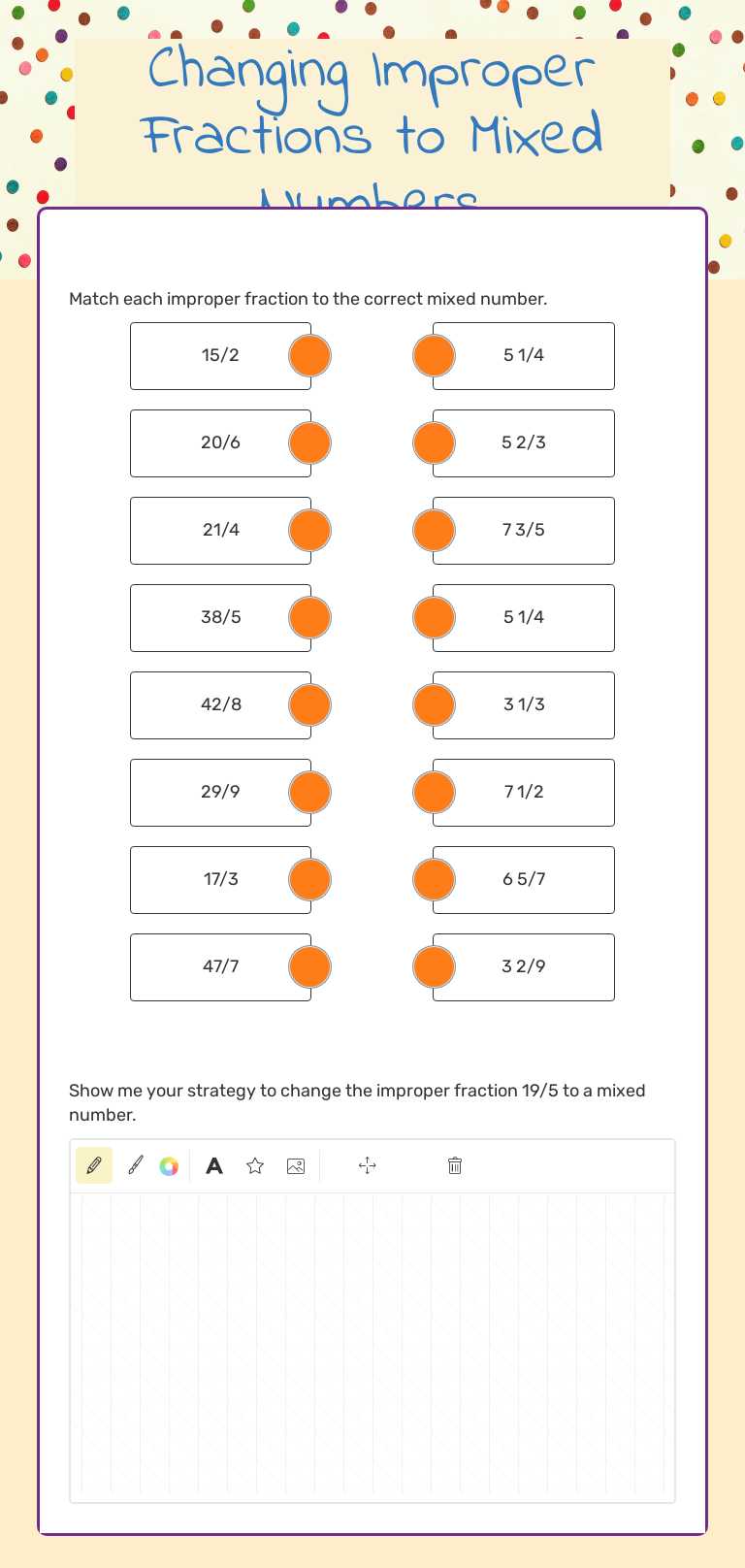 Changing Improper Fractions to Mixed Numbers by Haley Roehrkasse ...