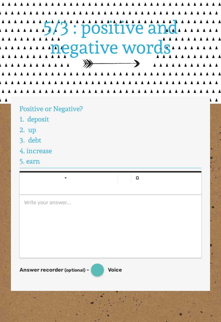 5/3 : positive and negative words by Hanna Yun | Interactive Worksheet ...