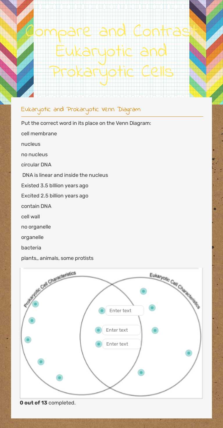 Compare eukaryotic and prokaryotic cells with a fun Venn diagram ...
