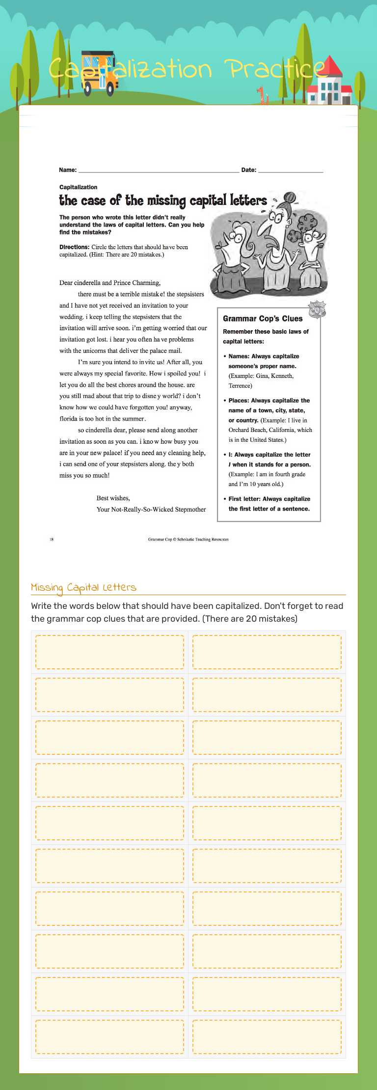 Capitalization Practice by Elizabeth White | Interactive Worksheet ...