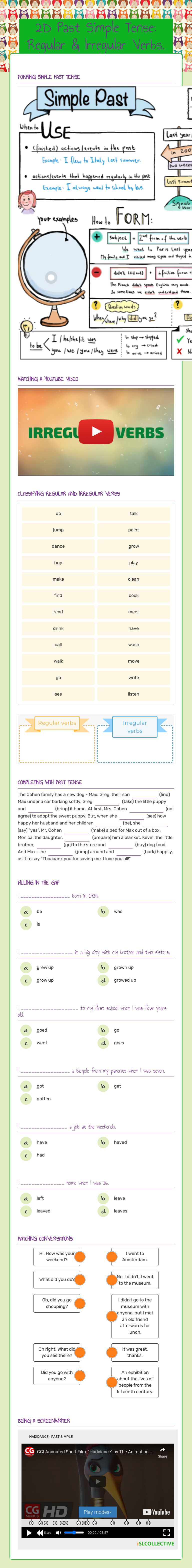 Boost English skills! Practice past simple tense with regular ...