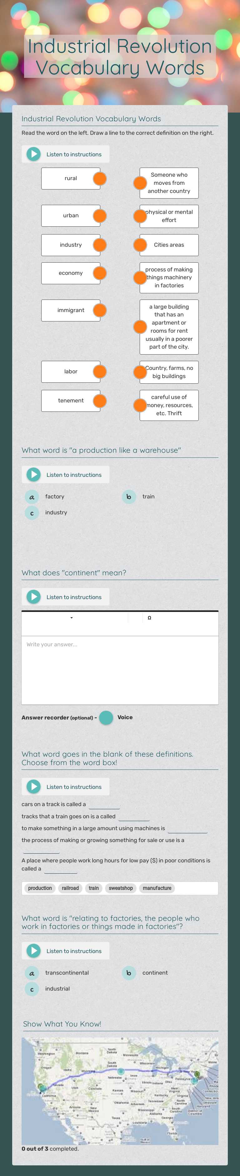 Industrial Revolution Vocabulary Words by Kristen Buyce | Interactive ...