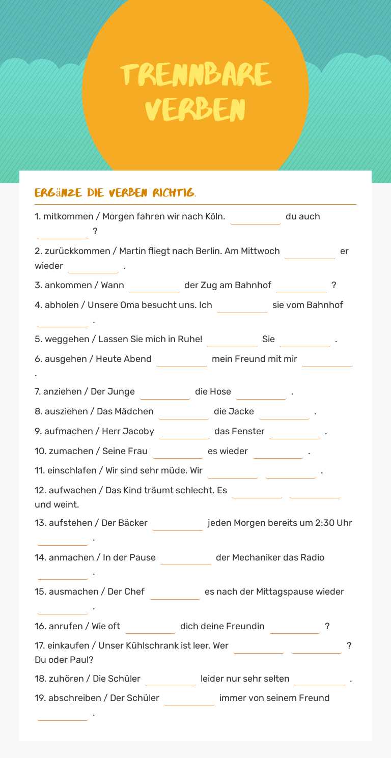 Master German separable verbs! Practice trennbare Verben with ...