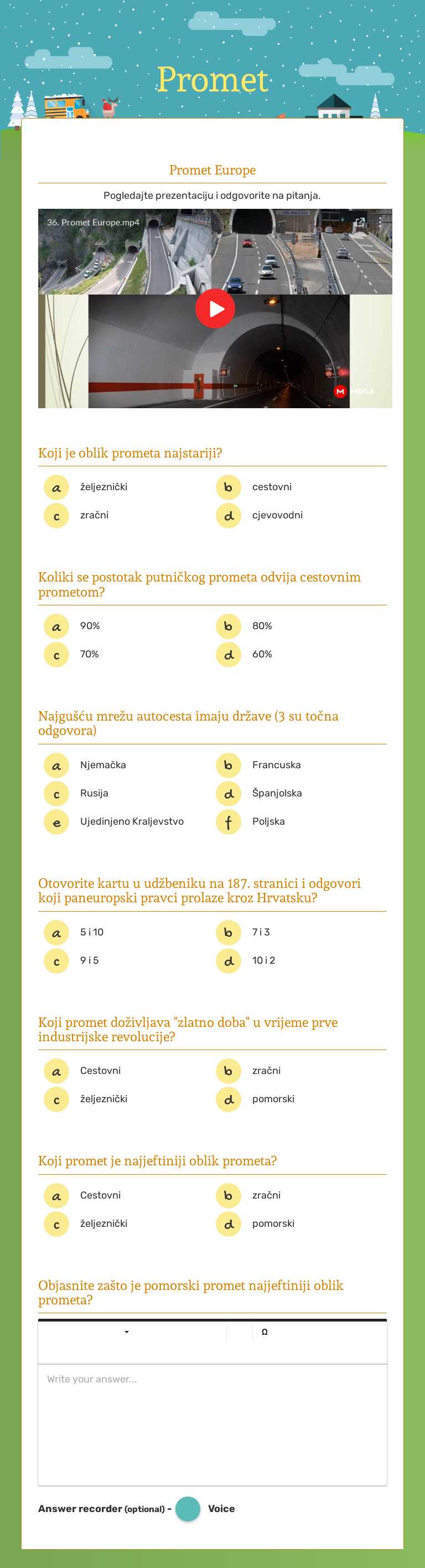 Promet by Marko Rajić | Interactive Worksheet | Wizer.me
