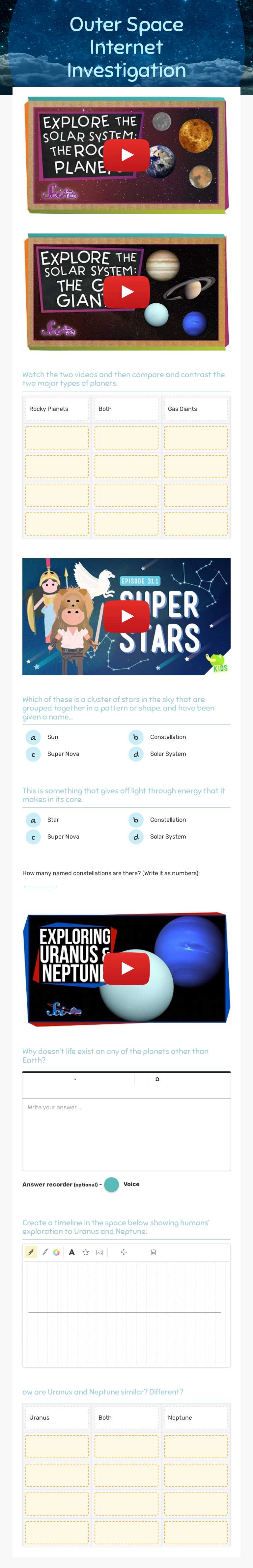 Investigate planets, stars, and space exploration! Learn about rocky vs ...