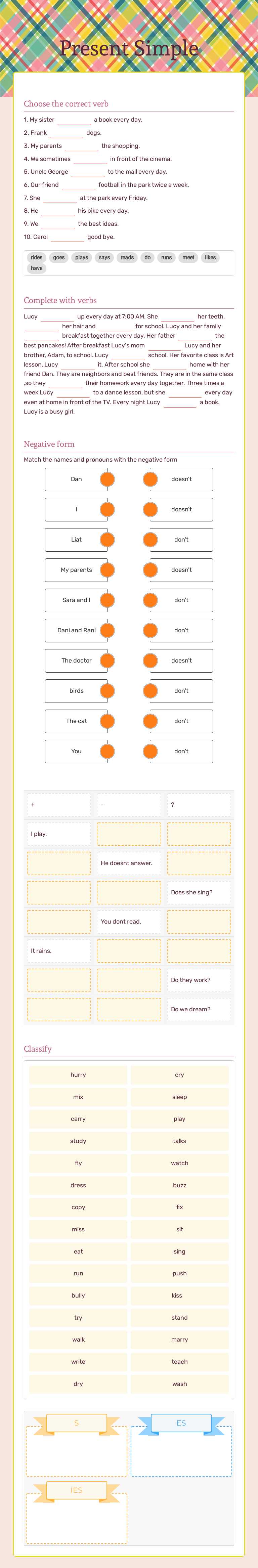 Present Simple by Teacher's Journey | Interactive Worksheet | Wizer.me