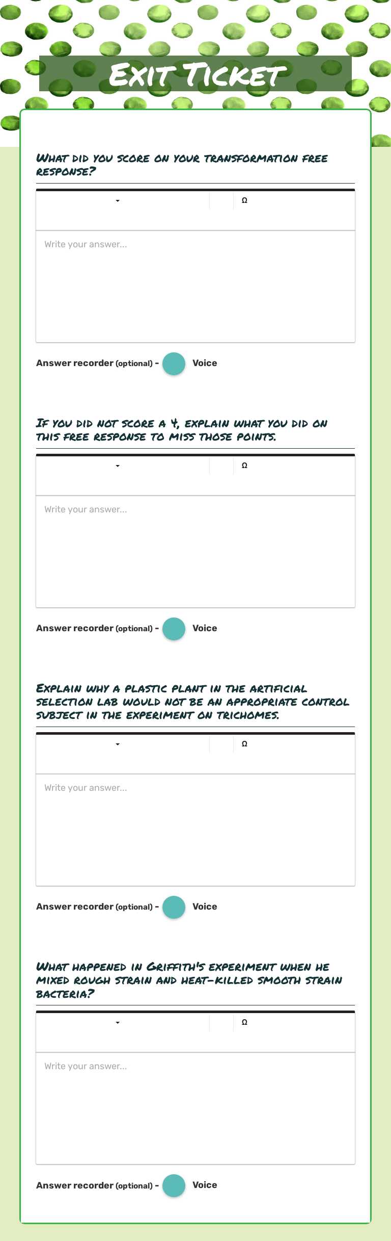 Exit Ticket by Melissa Eddy | Interactive Worksheet | Wizer.me