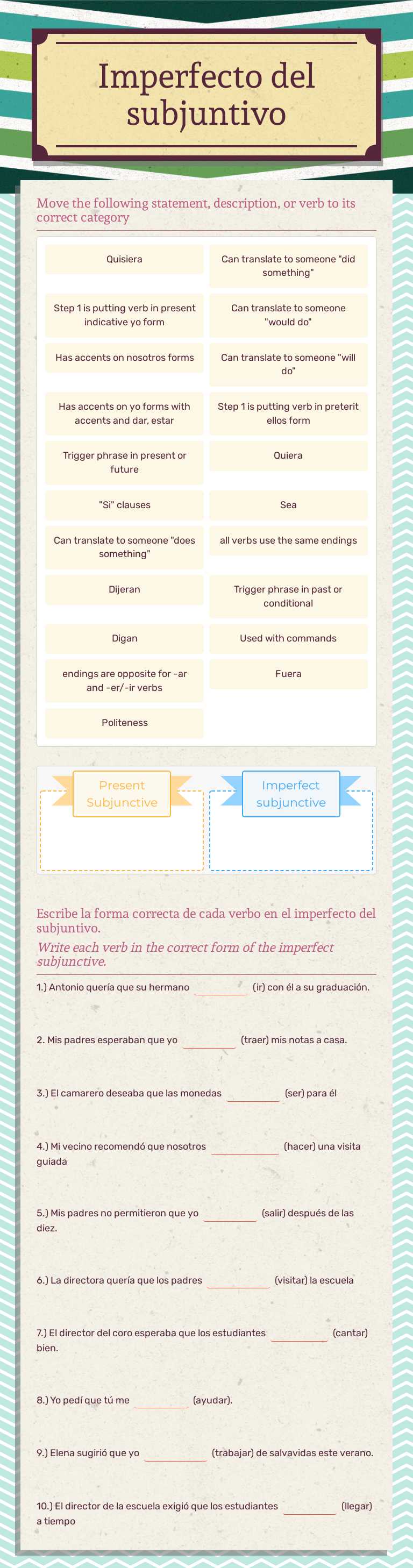 Master Spanish Imperfect Subjunctive: Practice conjugations & uses ...
