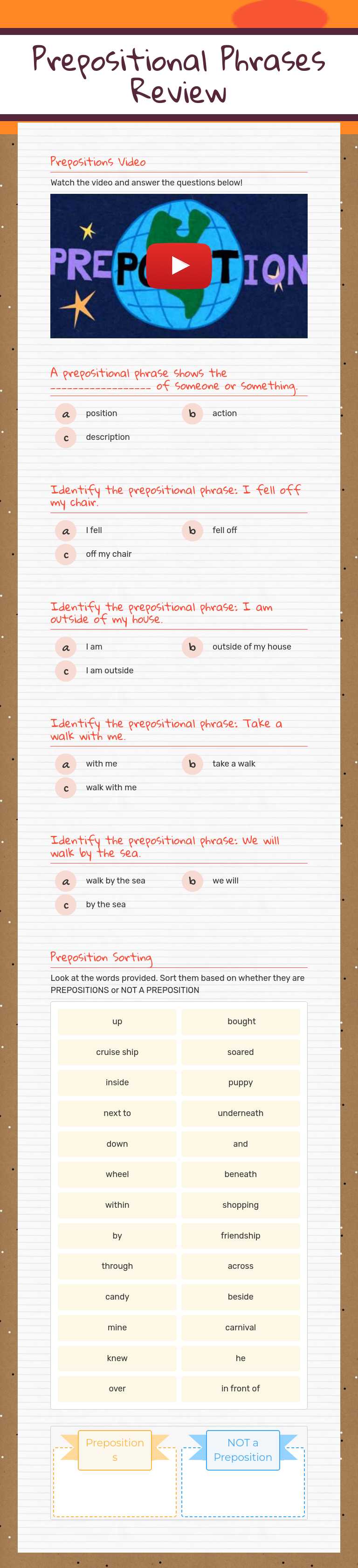 Master prepositional phrases with our fun ELA review worksheet ...