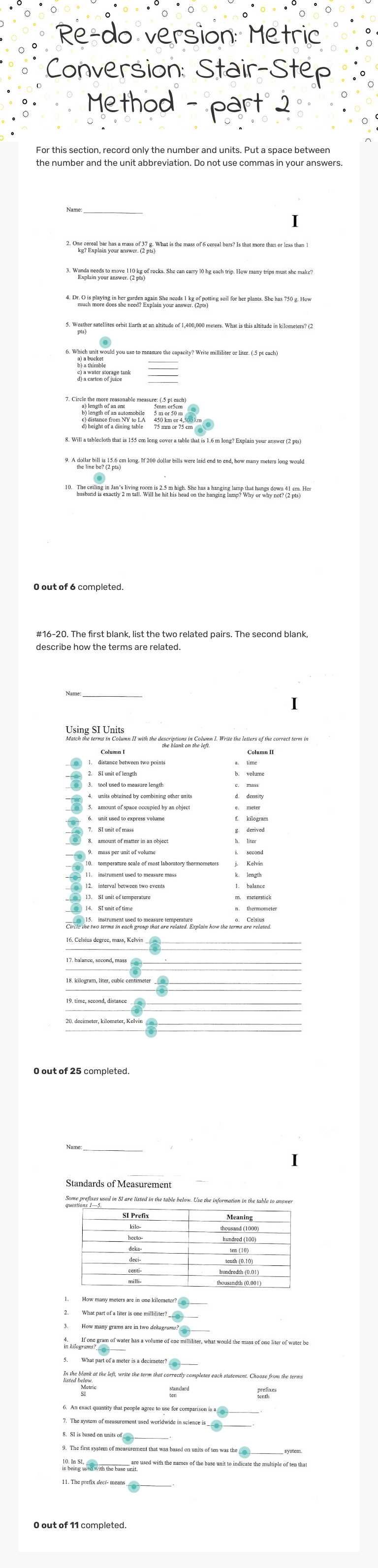 Re-do version: Metric Conversion: Stair-Step Method - part 2 by Connie ...
