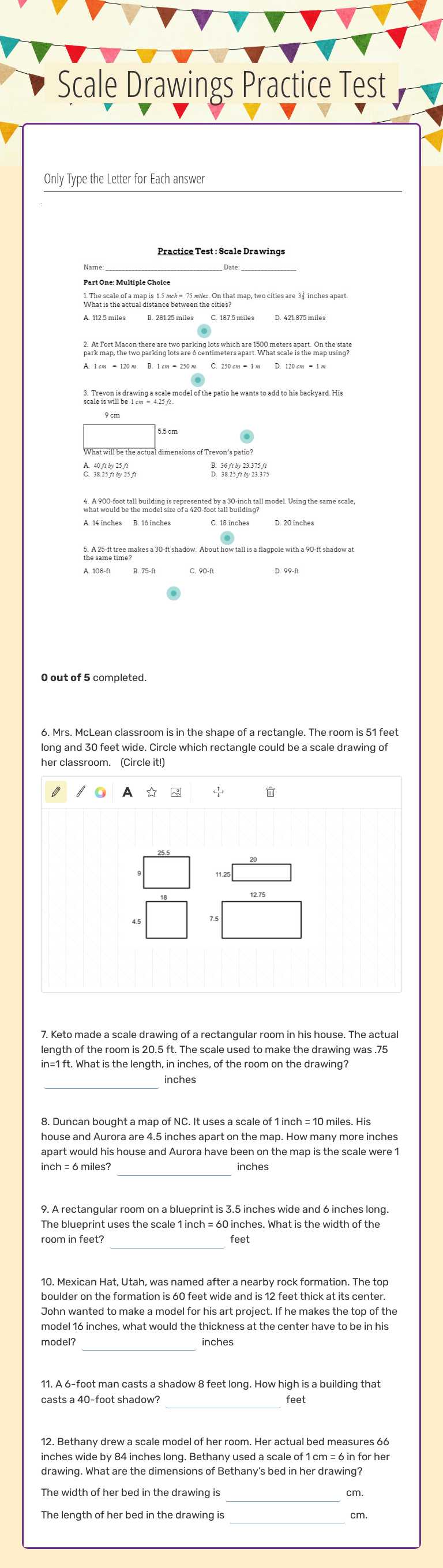 Master scale drawings! Practice test with maps, blueprints, and models ...