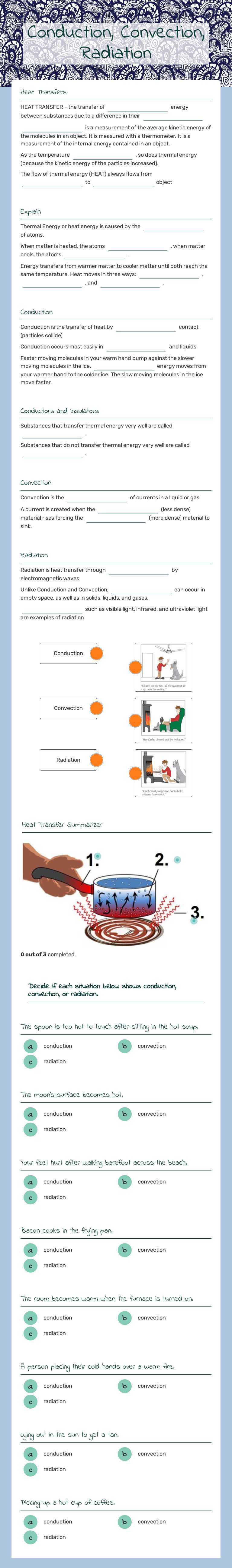 Conduction, Convection, Radiation by Sheryl Greenway | Interactive ...