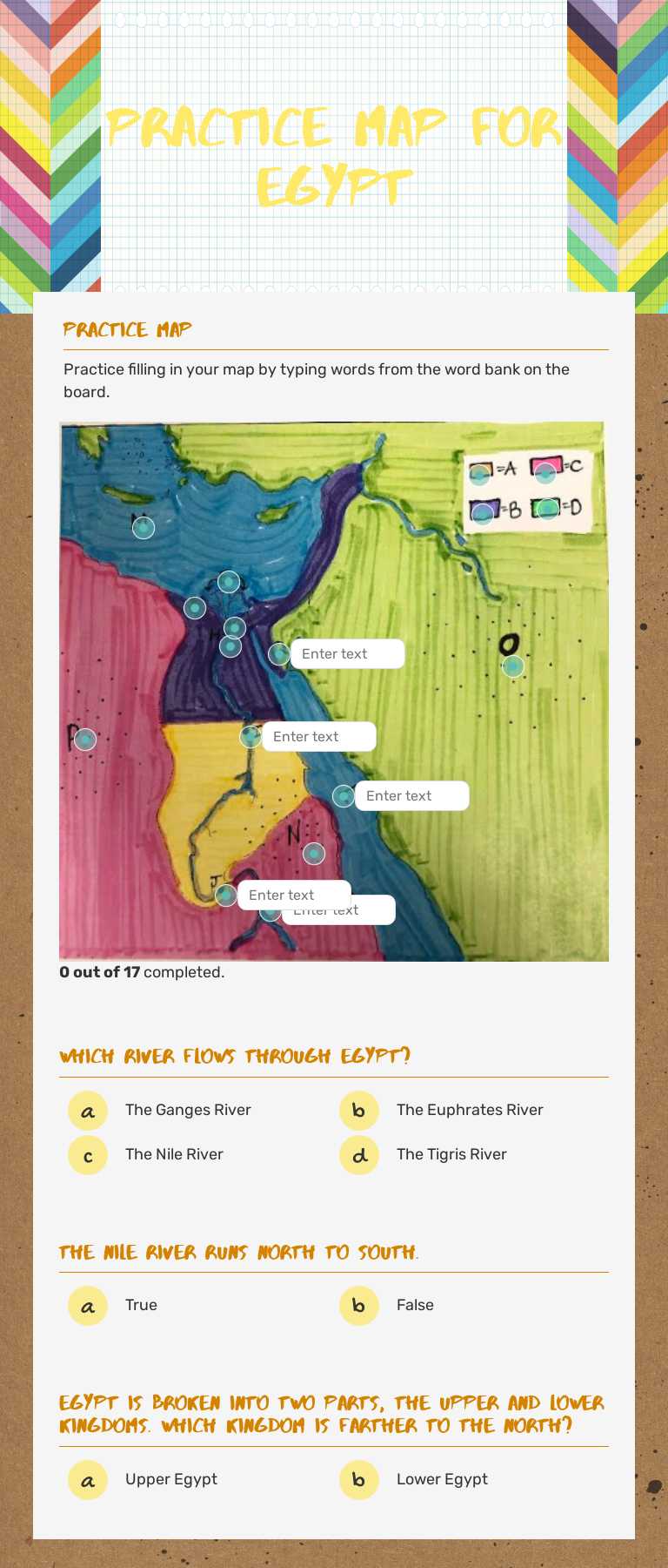 Master Ancient Egypt geography! Label the Nile River, Red Sea, and more ...