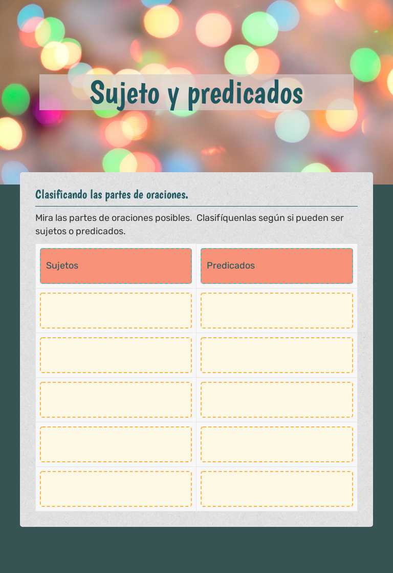 Master Spanish subjects and predicates! Fun grammar worksheet for kids ...