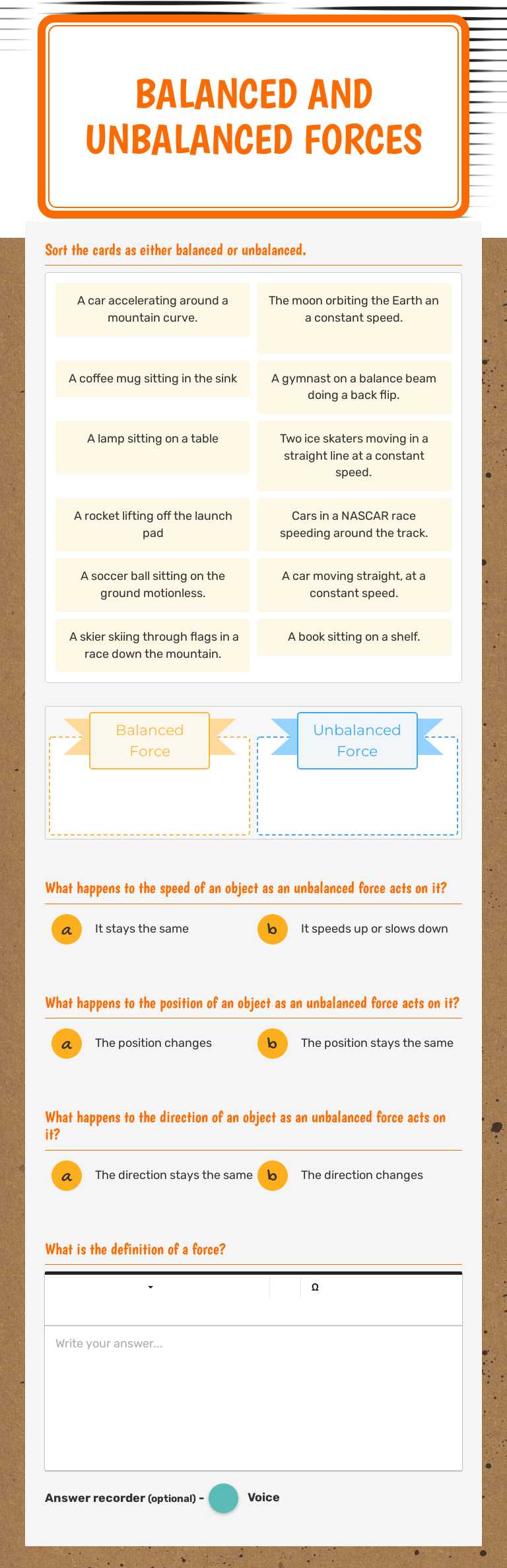 Master balanced and unbalanced forces! Learn how forces impact motion ...