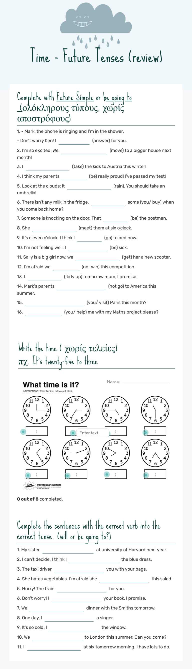 Boost your English future tense skills! Practice 'will' and 'be going ...