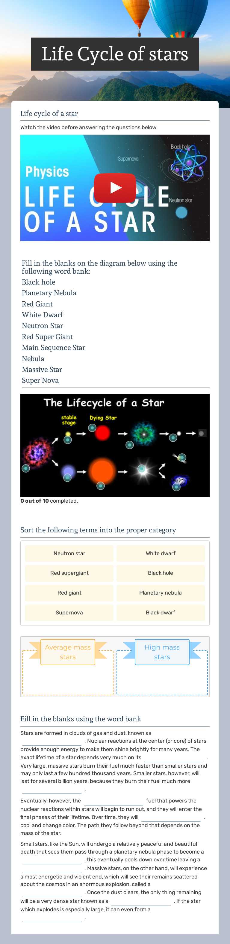 Discover the star life cycle! Learn about nebulae, red giants ...