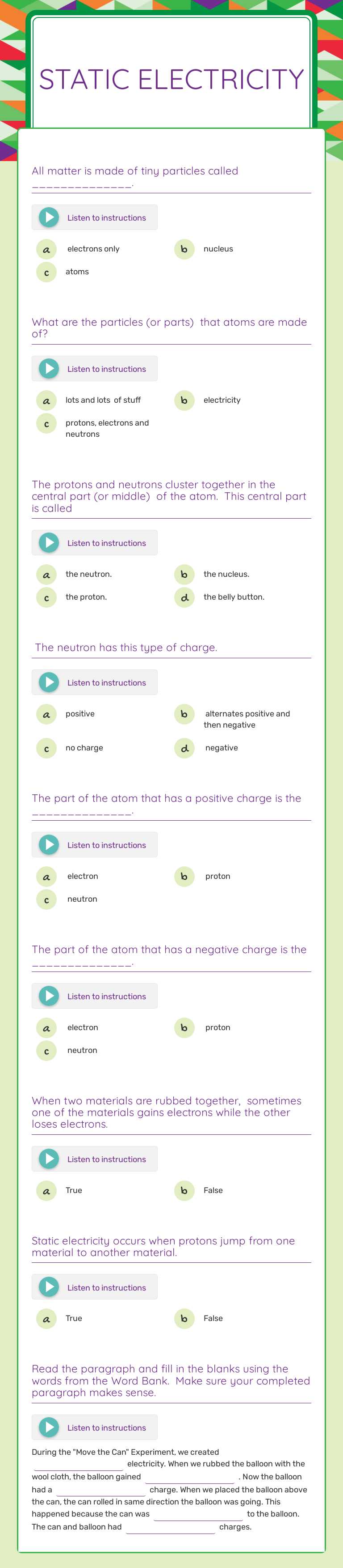 Explore static electricity basics! Learn about atoms, charges, and how ...