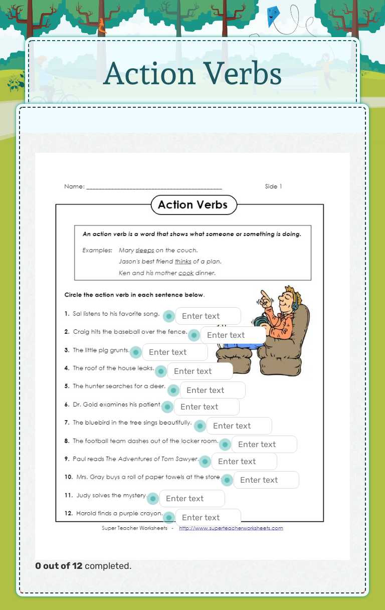 Master action verbs with this fun 4th-grade grammar worksheet! | Action ...