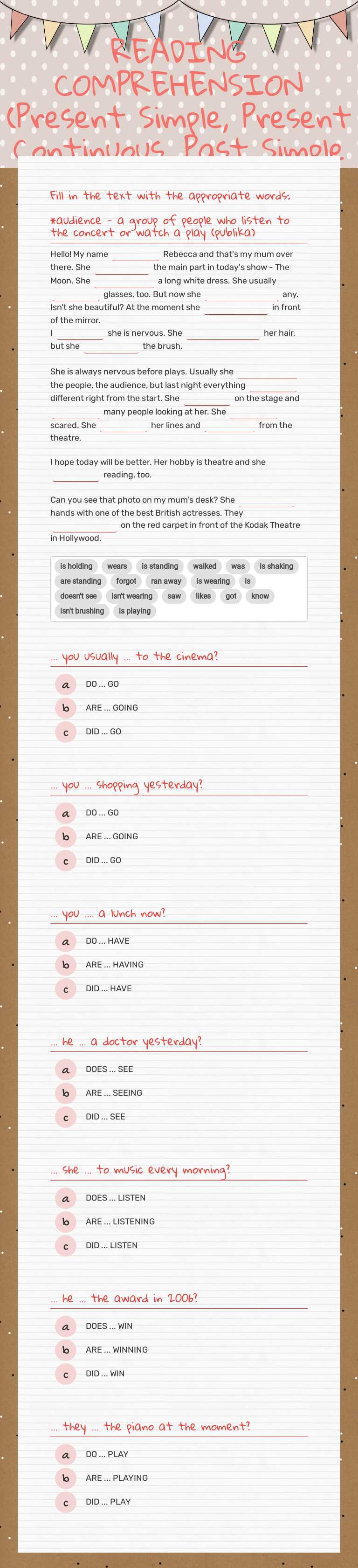 Master verb tenses! Practice Present Simple, Continuous, and Past ...