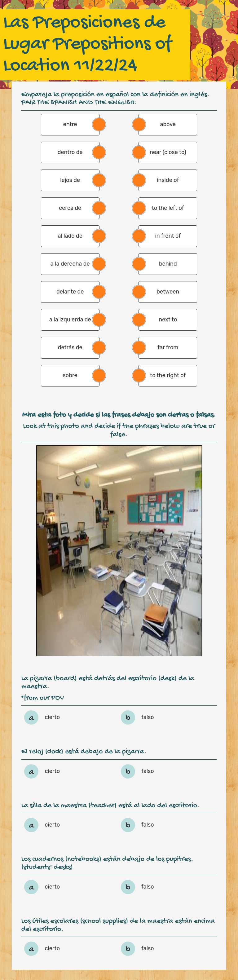 Master Spanish prepositions of place! Match, identify, and classify ...