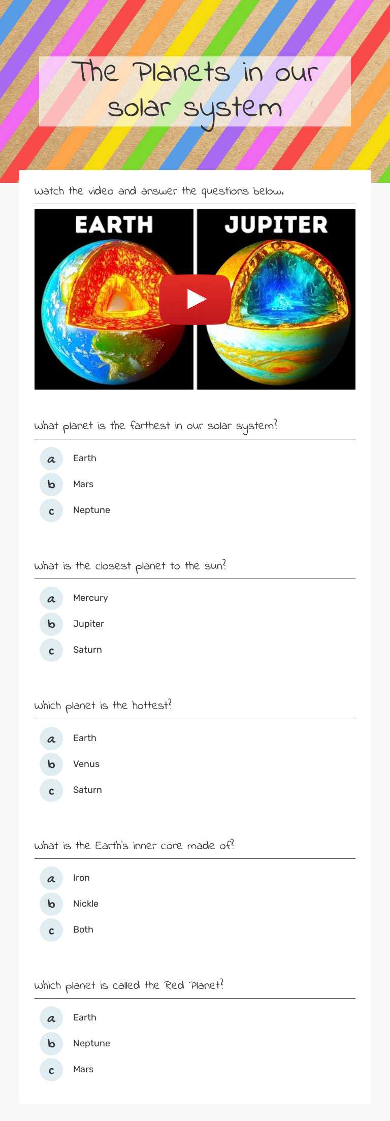 The Planets in our solar system by Sheila Steere | Interactive ...