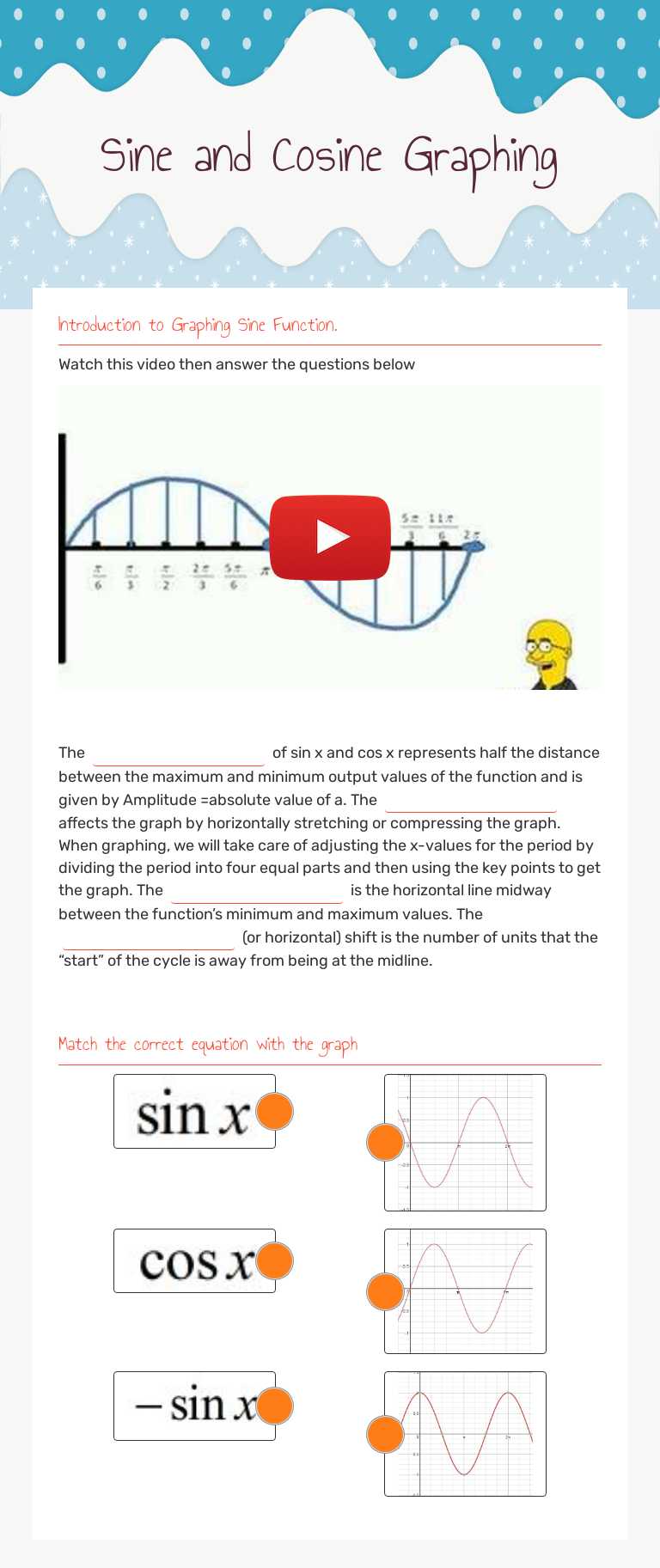 Master sine and cosine graphs: learn amplitude, period, midline, and ...