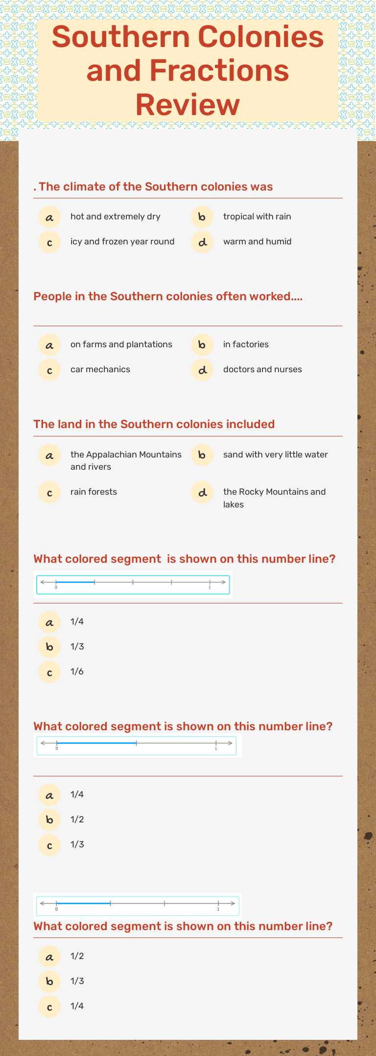 Southern Colonies and Fractions Review by Tara Sanders | Interactive ...