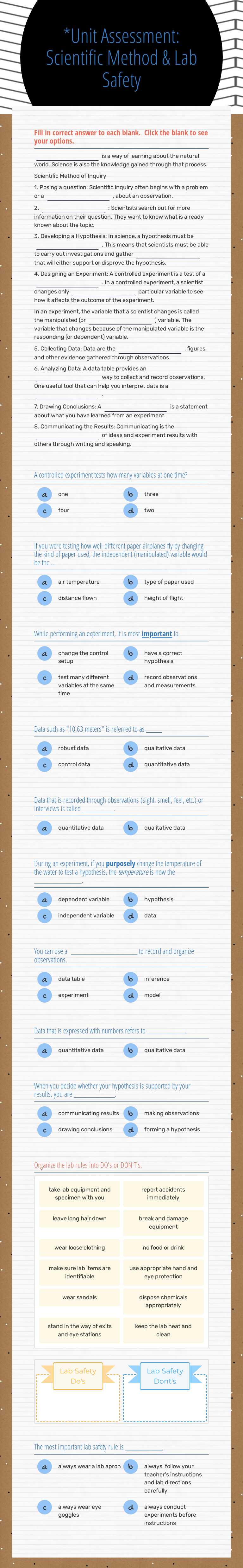 Master the scientific method and lab safety with this engaging unit ...