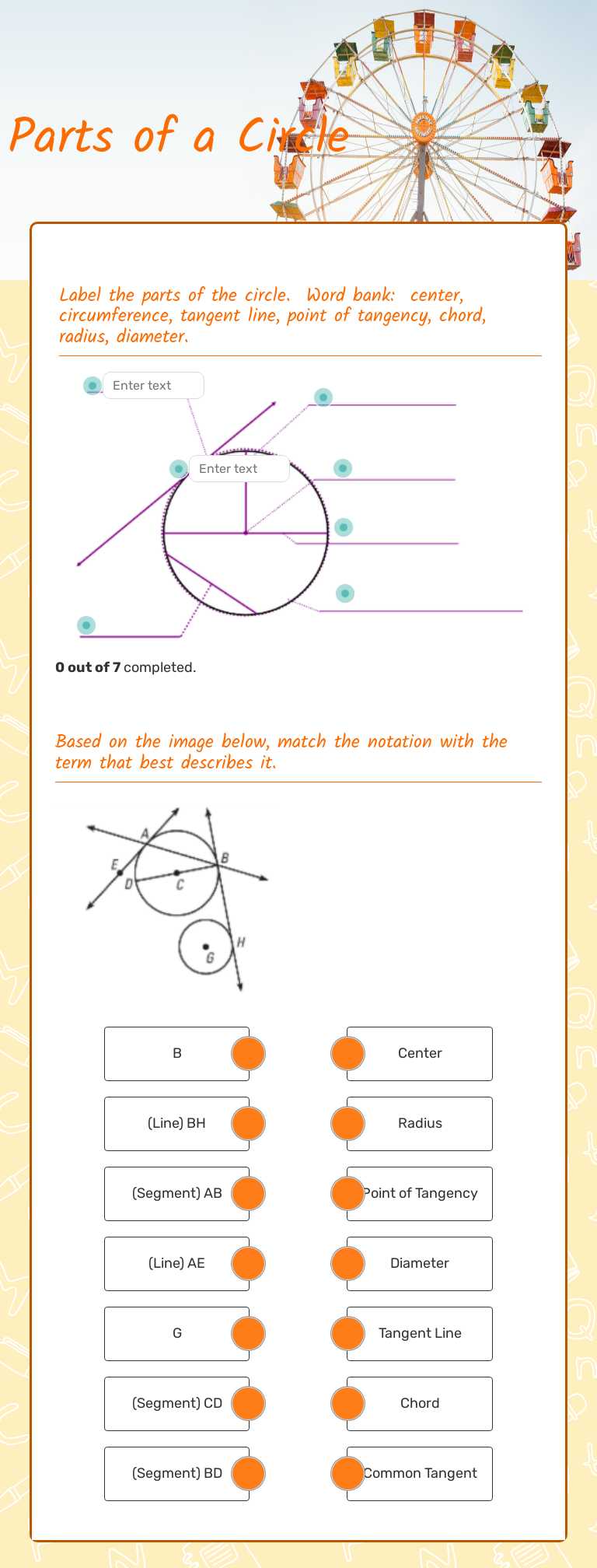 Unlock the secrets of the circle! Label its parts and master geometric ...