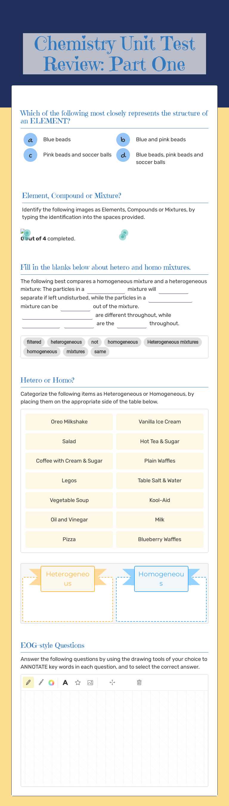 Master elements, compounds, and mixtures! Review key chemistry concepts ...