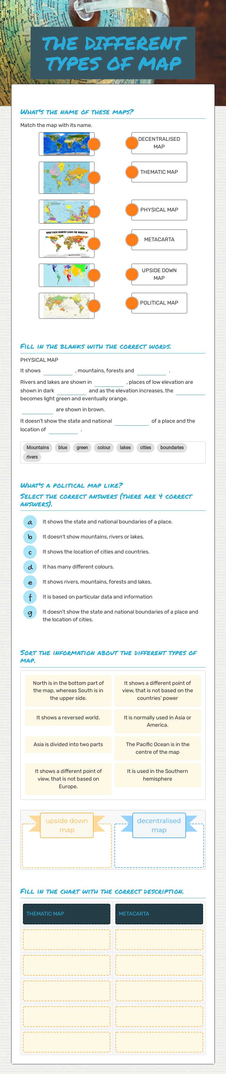 Discover the world of maps! Learn about physical, political, thematic ...