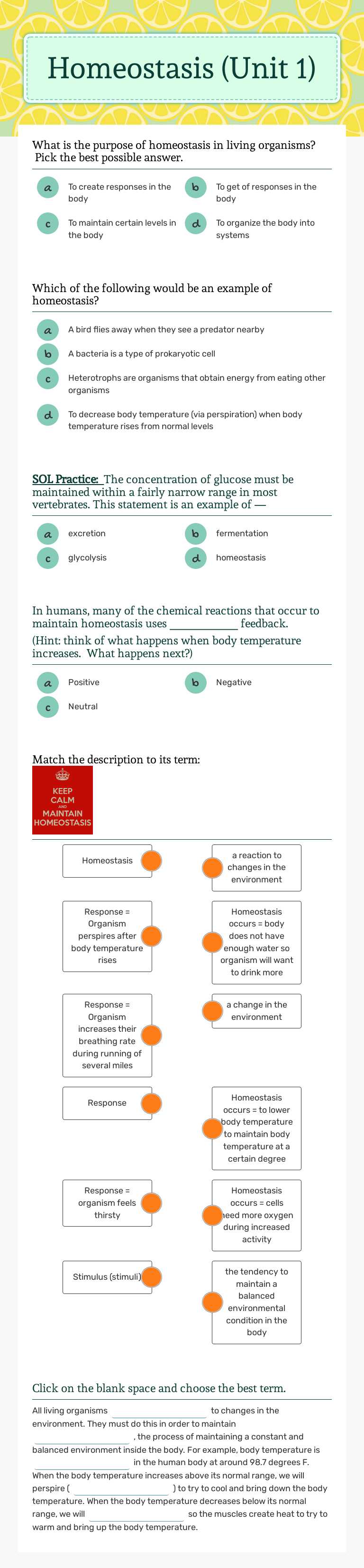 Learn about homeostasis and how organisms maintain a stable internal ...