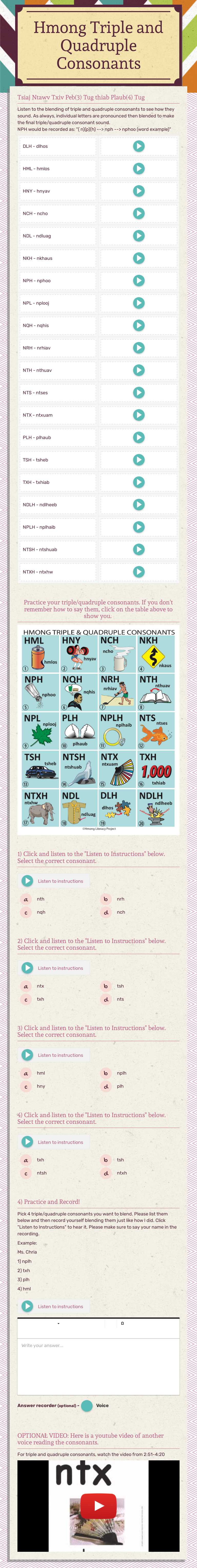 Hmong Triple and Quadruple Consonants by Chria Vang | Interactive ...