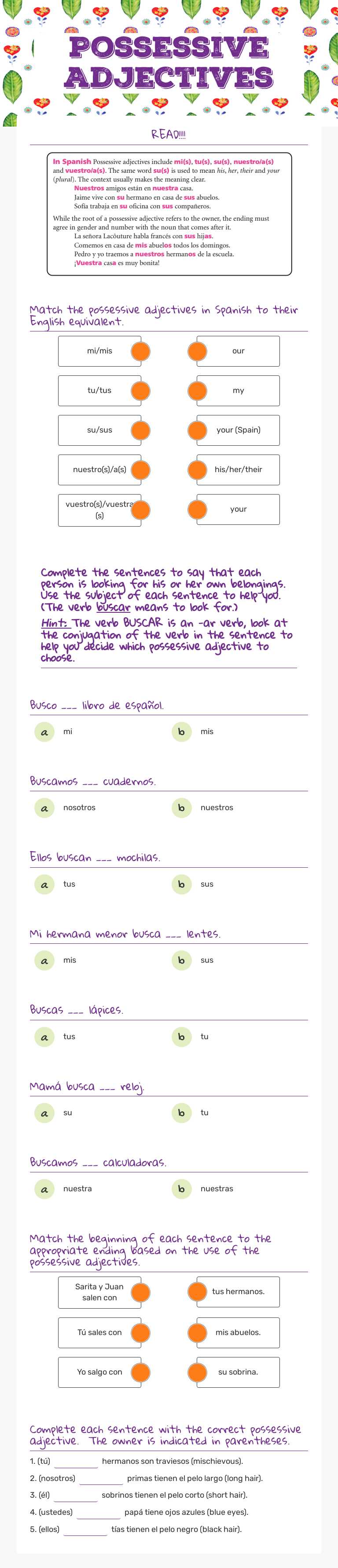 Possessive Adjectives by Alejandra Avalos | Interactive Worksheet ...