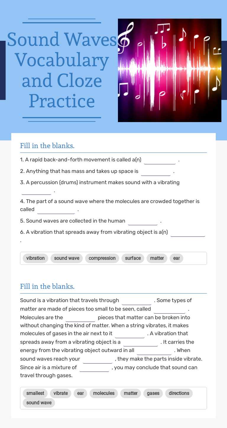 Master sound wave vocabulary with this engaging cloze practice ...