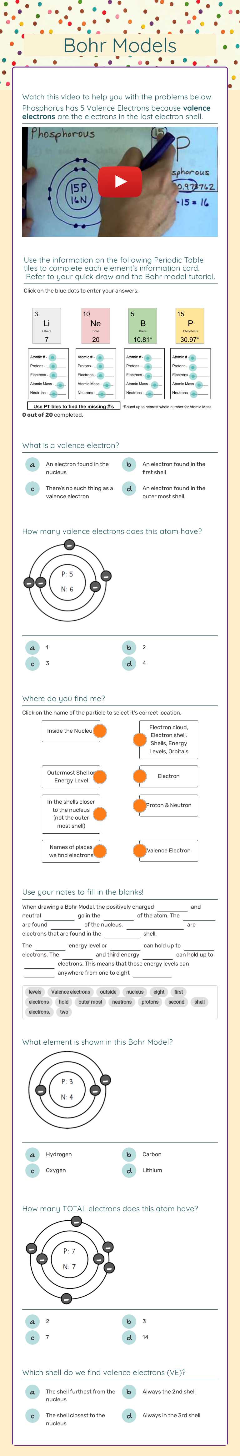 Master Bohr models and atomic structure with our interactive worksheet ...