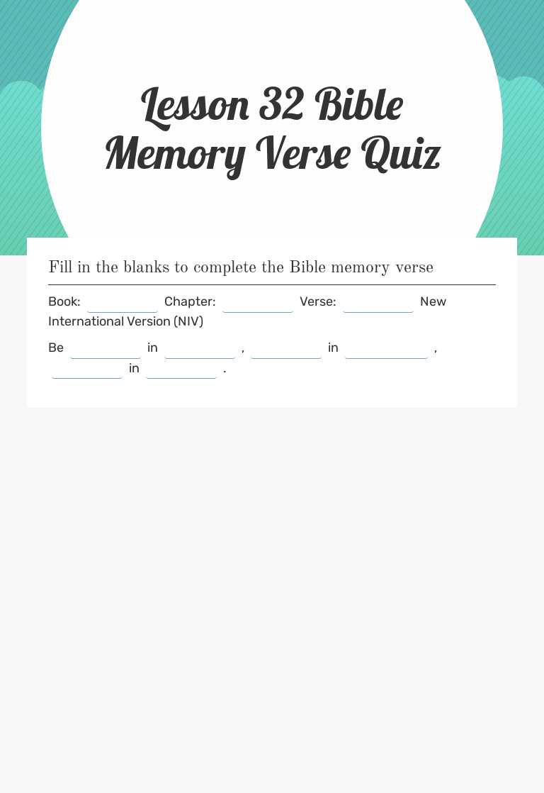 Lesson 32 Bible Memory Verse Quiz by Kendra Watson | Interactive ...
