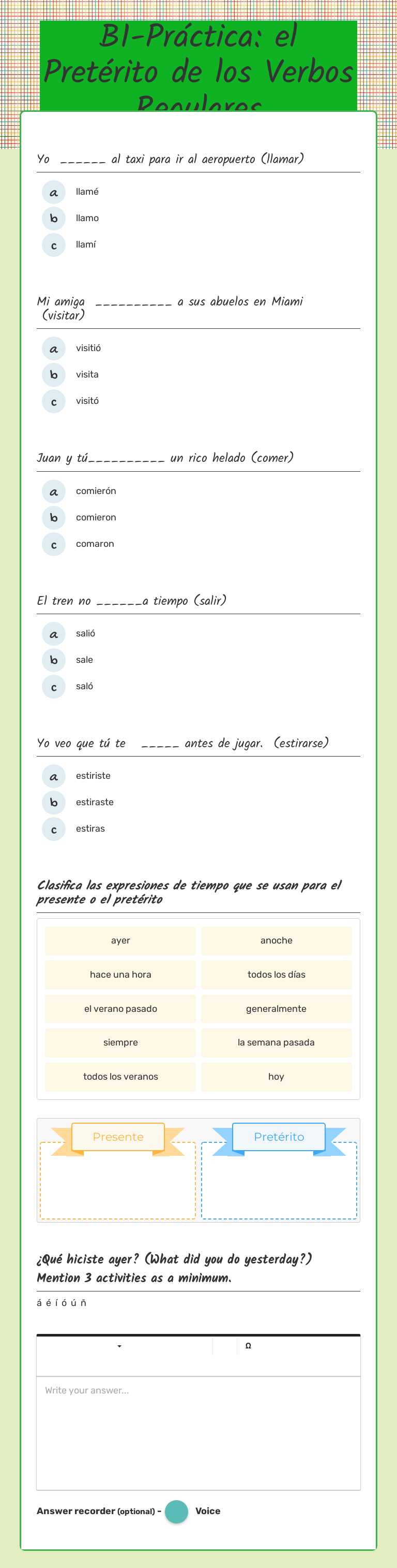 Conquer Spanish preterite tense! Practice regular verb conjugation and ...