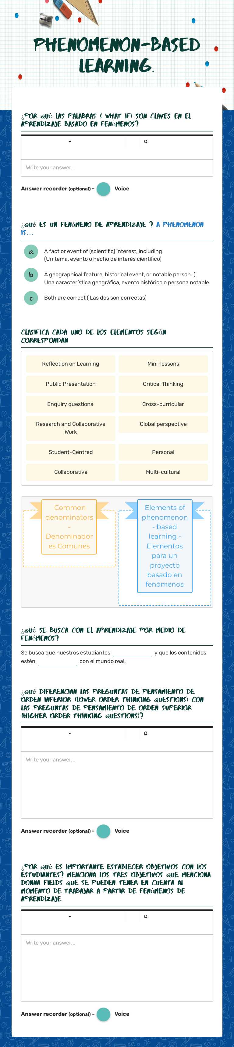 Phenomenon-Based Learning. by Leidy Barbosa | Interactive Worksheet ...