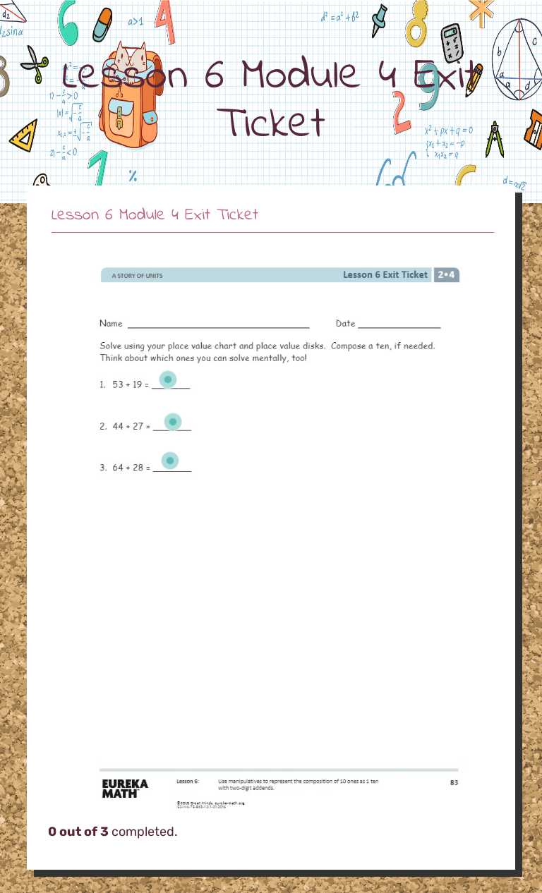Lesson 6 Module 4 Exit Ticket by Deanna Thompson | Interactive ...