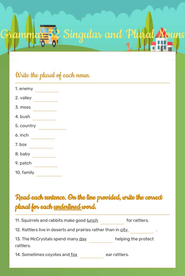Grammar 32 Singular and Plural Nouns by Lisa Olivieri | Interactive ...