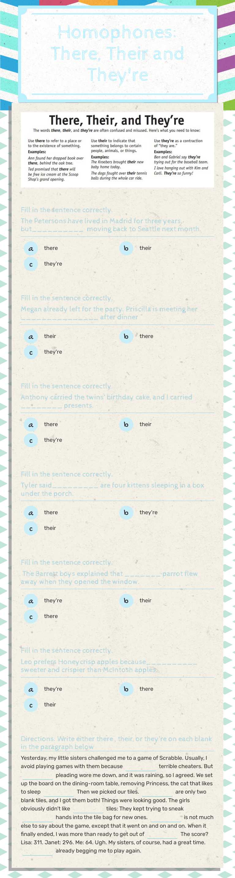 Homophones: There, Their and They're by Jessica Senn | Interactive ...